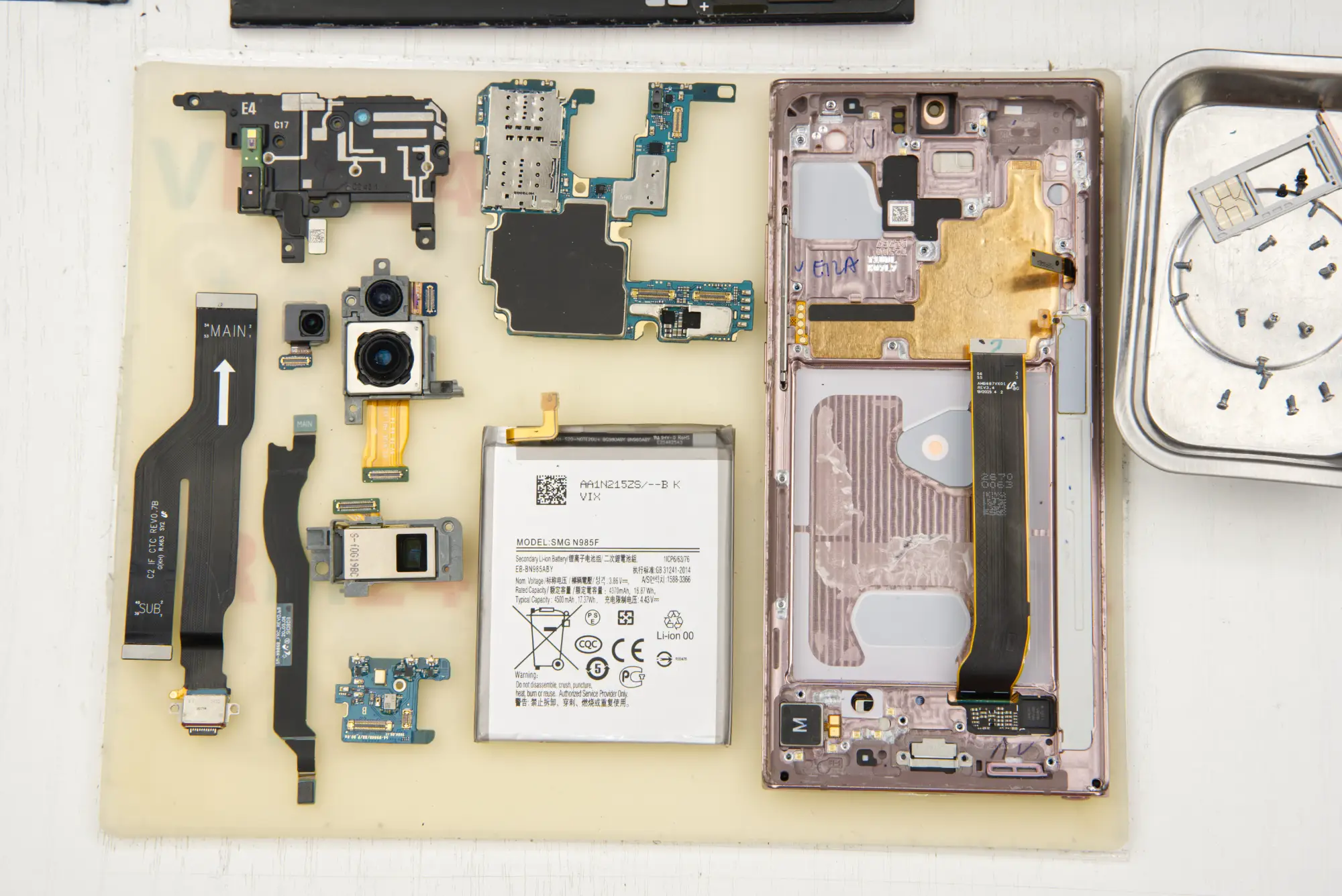 🛠 How to disassemble Samsung Galaxy Note 20 Ultra SM-N985 instruction ...